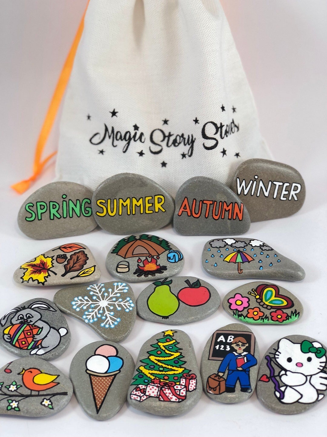 Montessori Toy Calendar Story Stones Home Schooling - Etsy