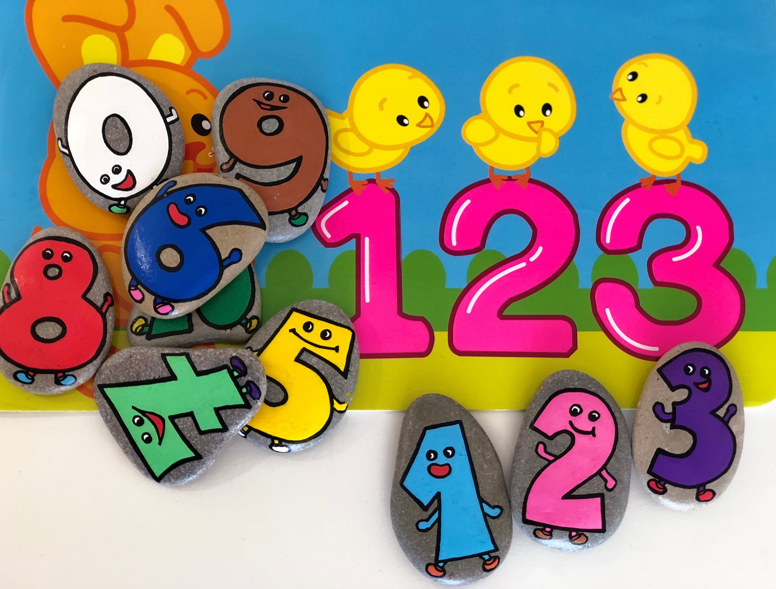 Number 1-10 Matching Game Montessori Story Stones Preschool | Etsy