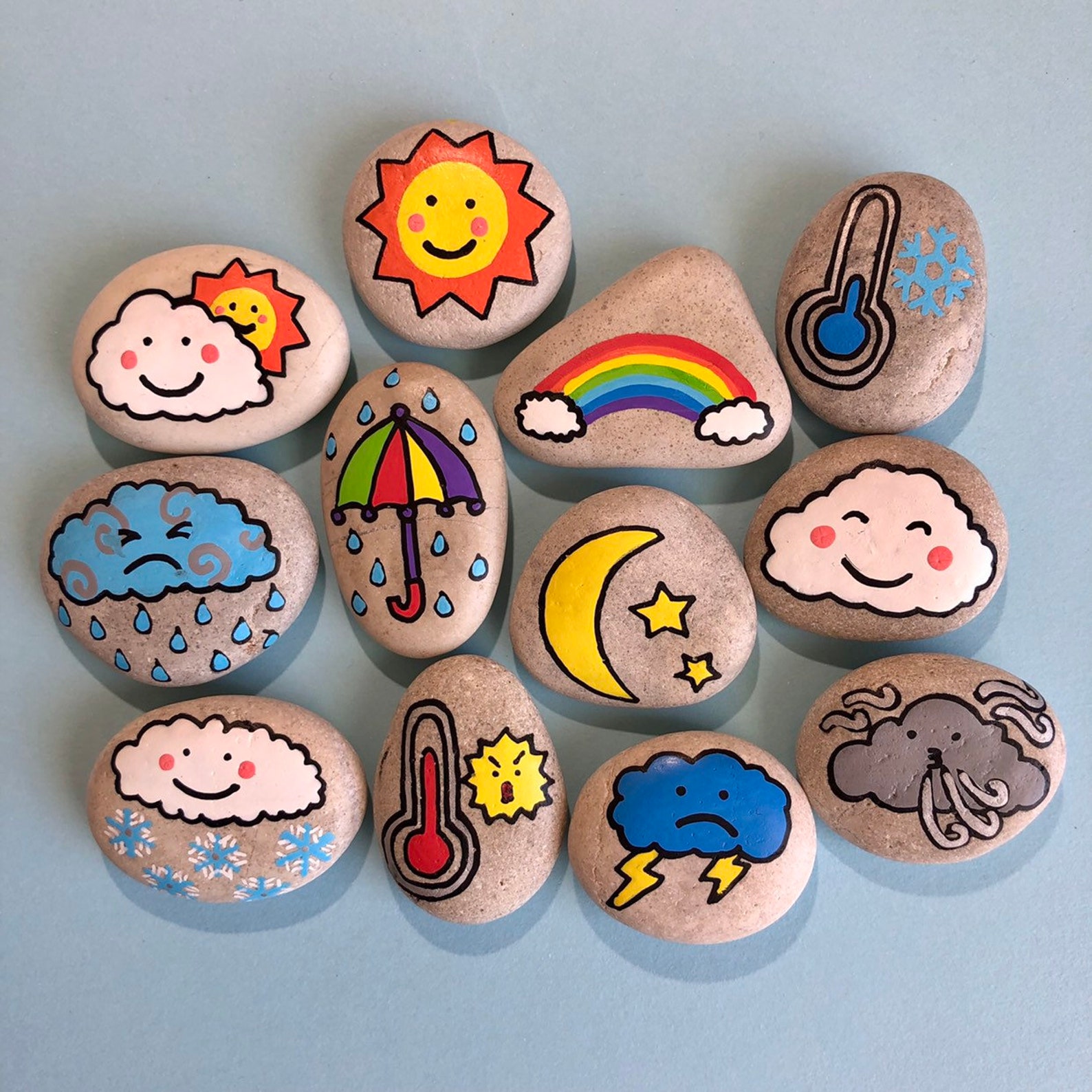 Weather Story Stones Teach weather to children For | Etsy