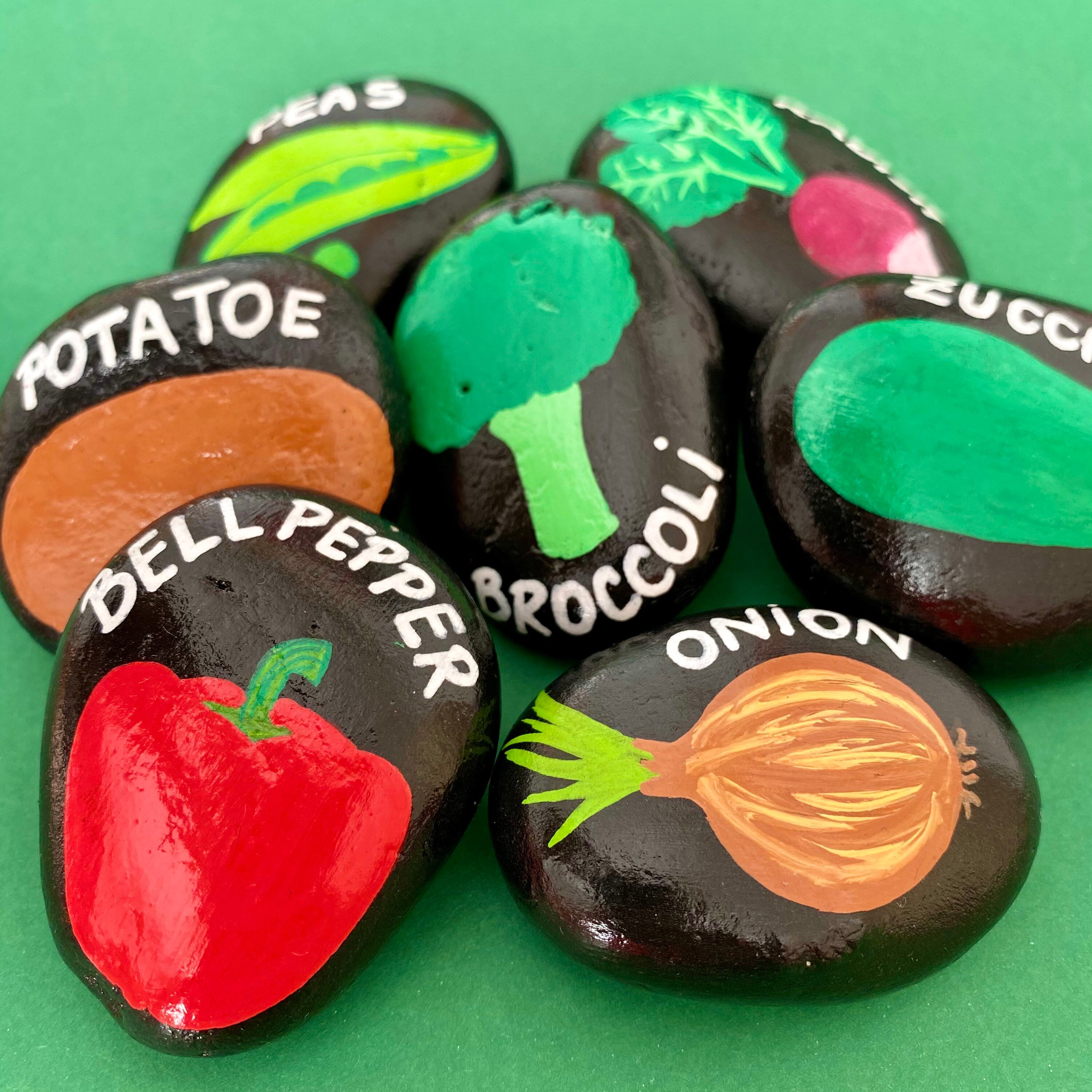 Row Garden Markers Set of 7 Vegetable Labels Moms Garden - Etsy