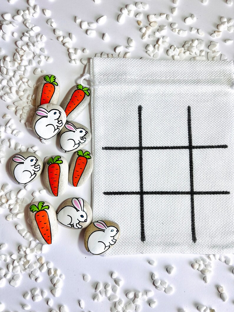 Tic Tac Toe Game for Easter Basket, Easter Egg Hunt, Story Stones ...