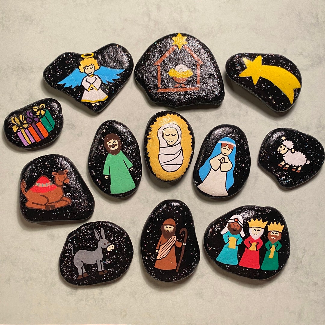 Nativity Story Stones, Christmas Play Set, Gift for Kid, Montessori ...