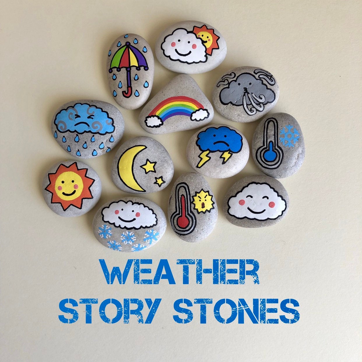 Weather Story Stones Teach Weather to Children for - Etsy
