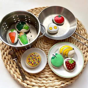 Mud Kitchen Food, Fruits and Vegetables, Story Stones for Kids, Pretend ...