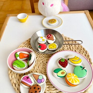 Play Food, Story Stones Set, Pretend Play, Mud Kitchen Painted Rocks ...