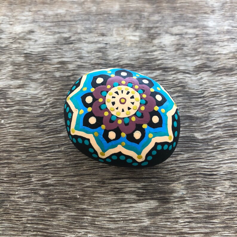 Painted Rocks Bohemian Findigs Boho Wedding Decor Mandala | Etsy