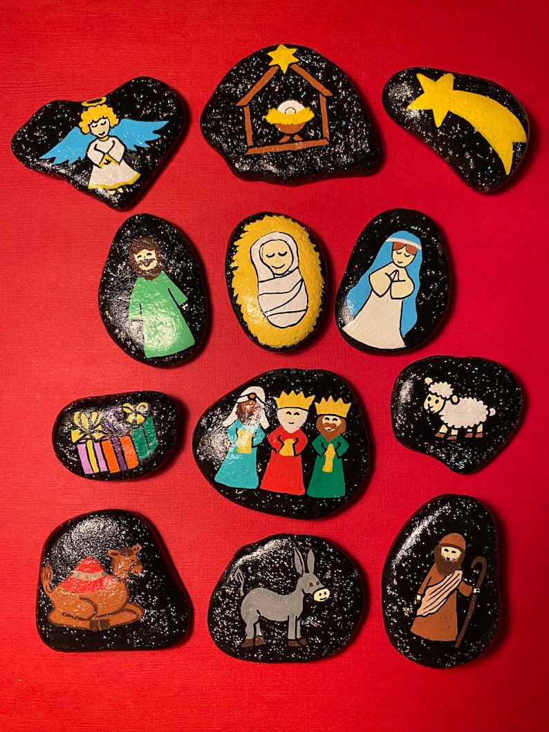 Nativity Story Stones Christmas Play Set Gift for Kid - Etsy