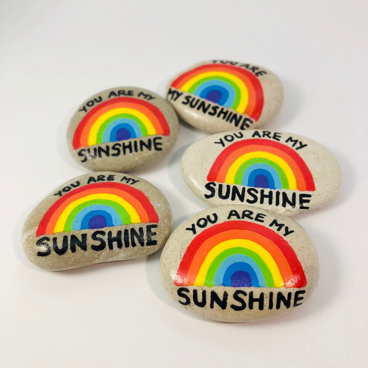 You Are My Sunshine Rainbow Anxiety Worry Stone Rainbow | Etsy