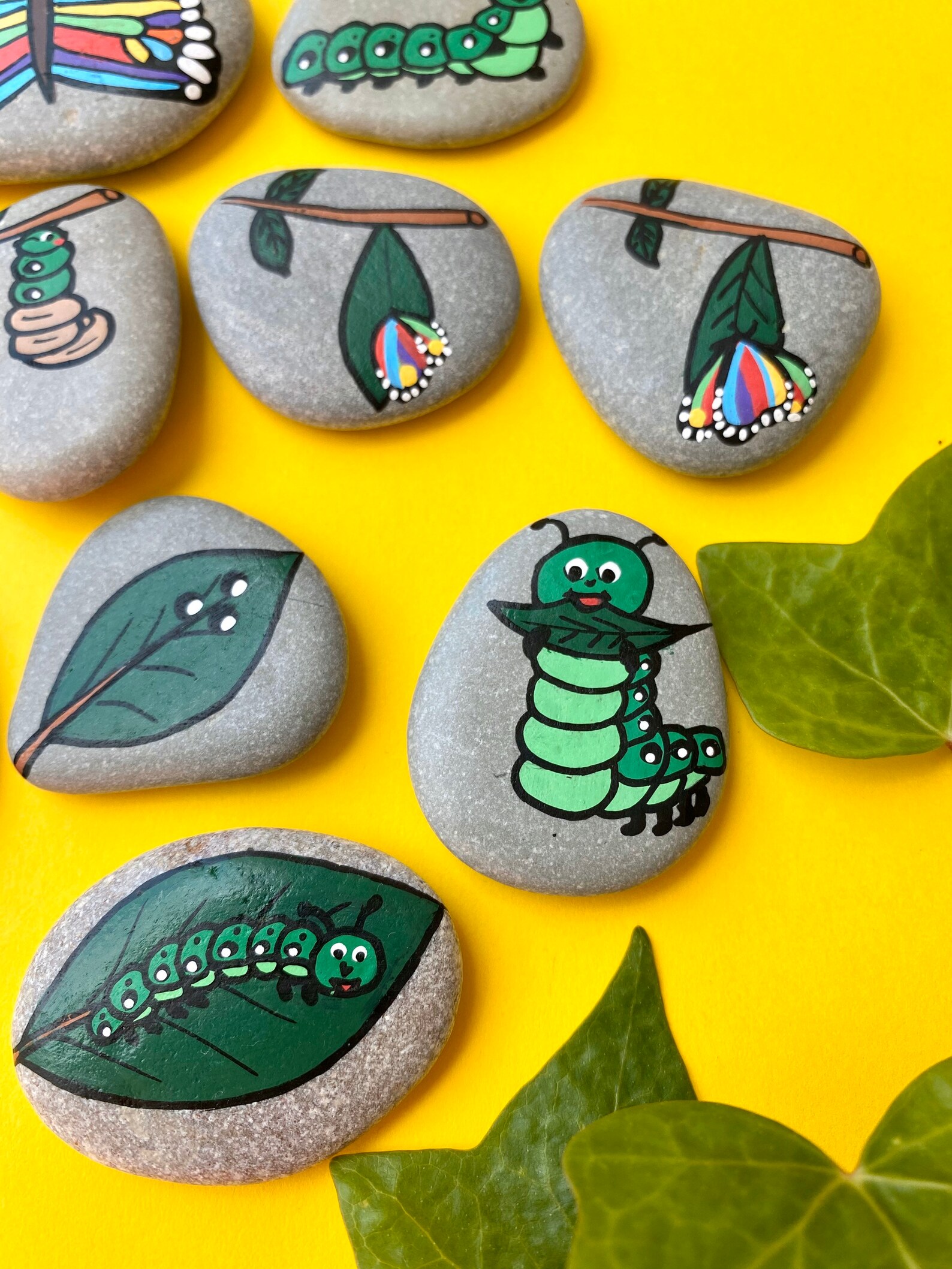 Butterfly Life Cycle Easter Story Stones Montessori - Etsy