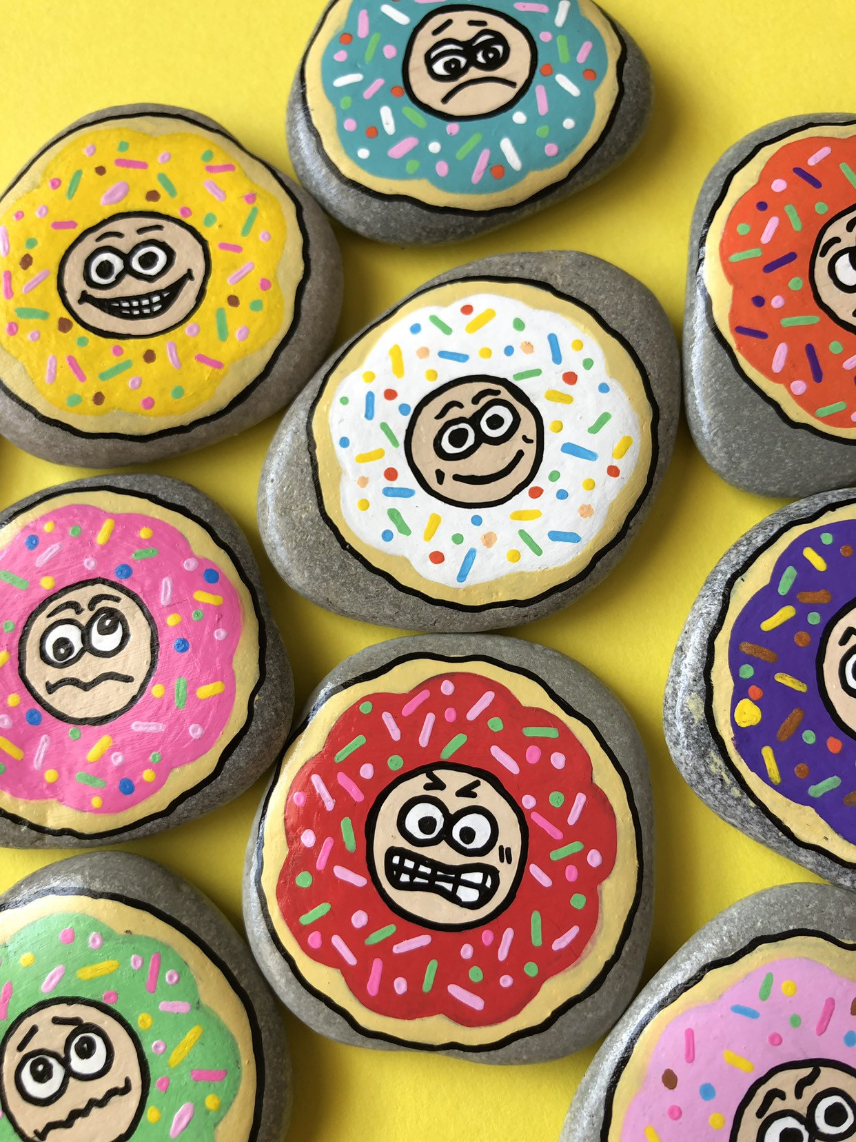 Emotion Donuts Story Stones Emotion Faces Donut party | Etsy