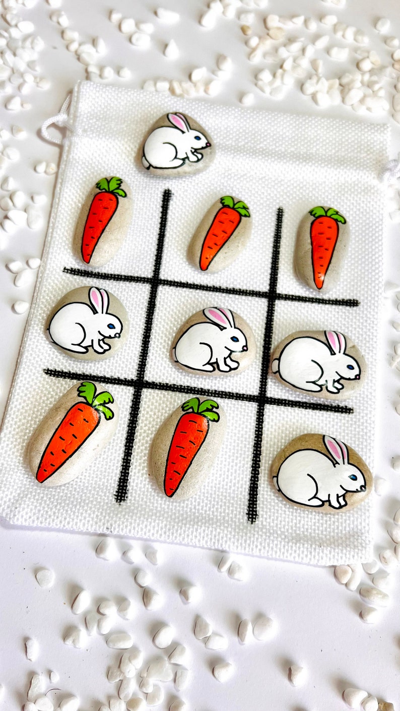 Tic Tac Toe Game for Easter Basket, Easter Egg Hunt, Story Stones ...
