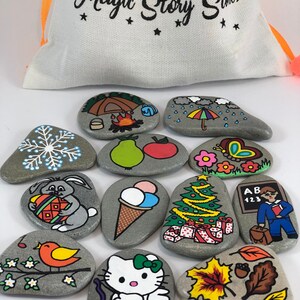 Montessori Toy Calendar Story Stones Home Schooling - Etsy