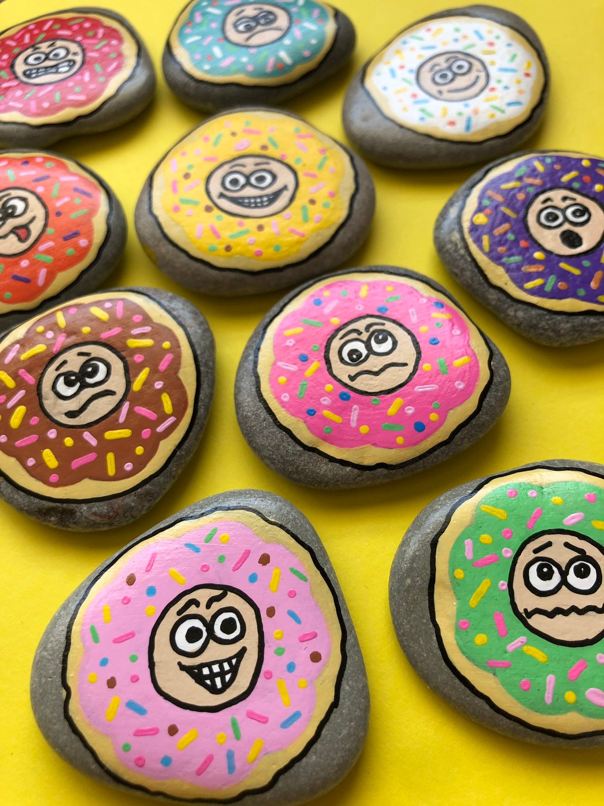 Emotion Donuts Story Stones Emotion Faces Donut party | Etsy
