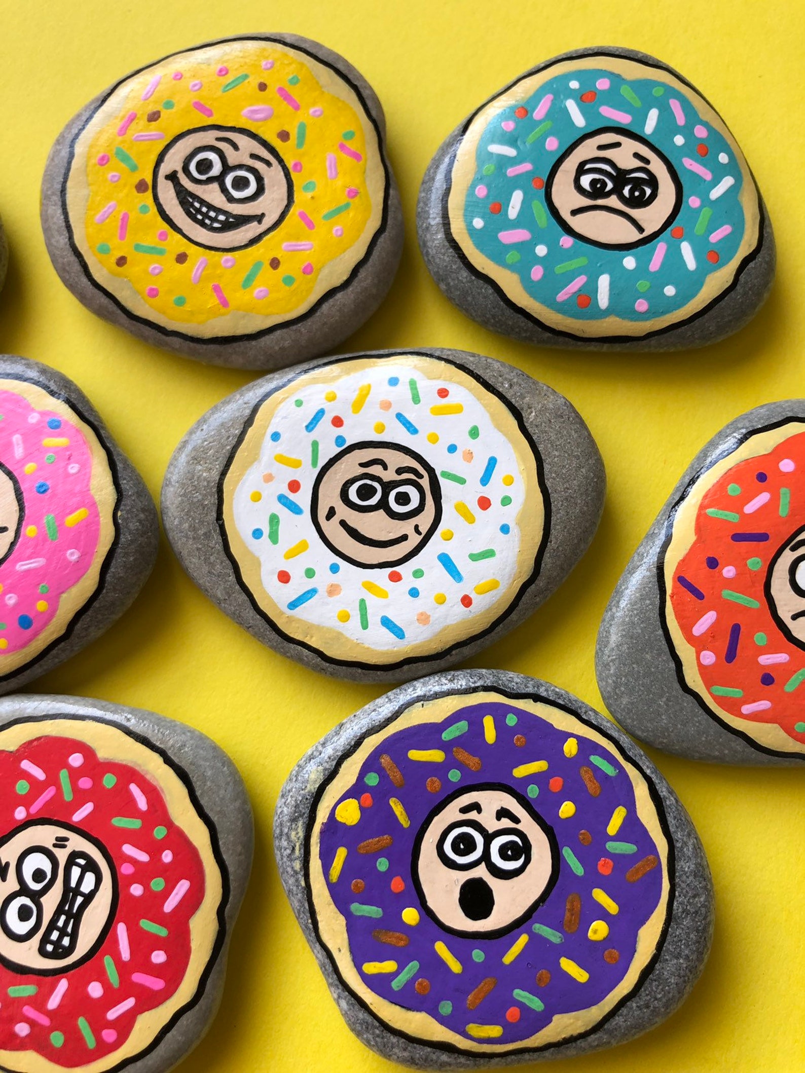 Emotion Donuts Story Stones Emotion Faces Donut party | Etsy