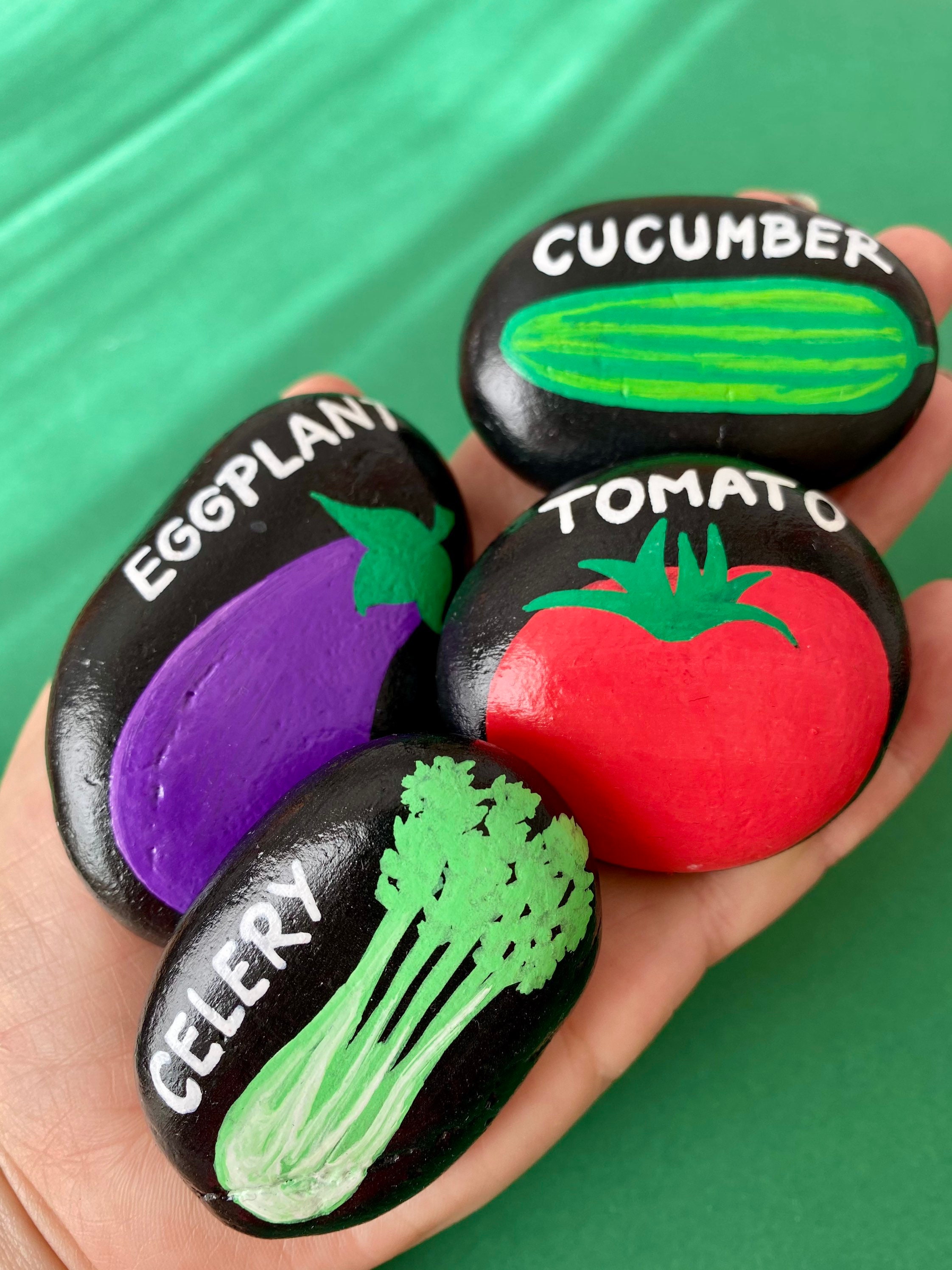 Row Garden Markers Set of 7 Vegetable Labels Moms Garden - Etsy