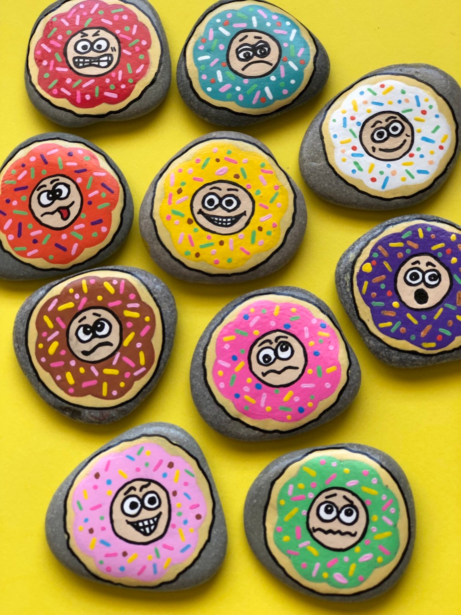 Emotion Donuts Story Stones Emotion Faces Donut party | Etsy