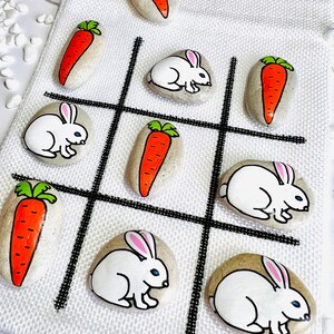 Tic Tac Toe Game for Easter Basket, Easter Egg Hunt, Story Stones ...