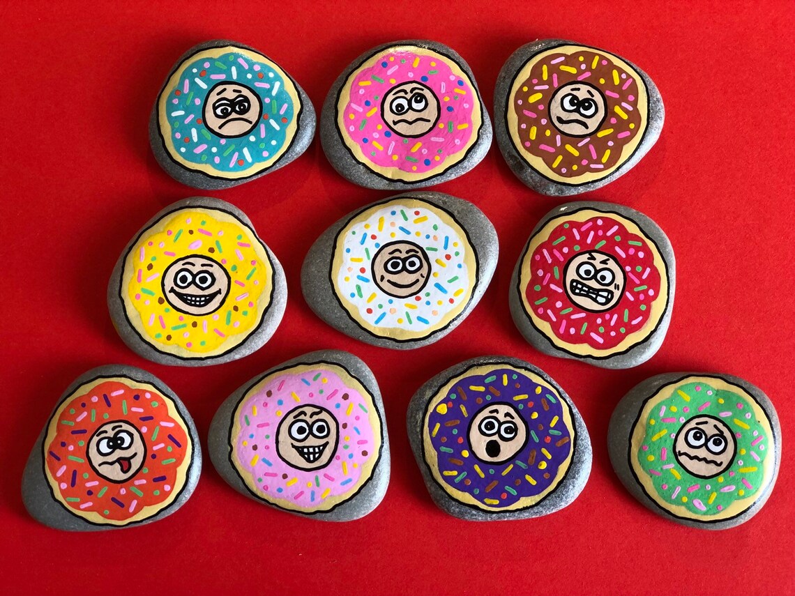 Emotion Donuts Story Stones Emotion Faces Donut party | Etsy
