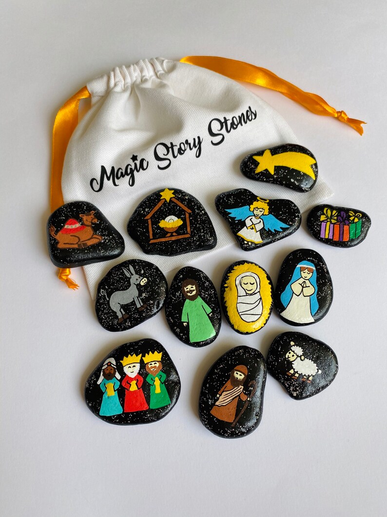 Nativity Story Stones Christmas Play Set Gift for Kid - Etsy