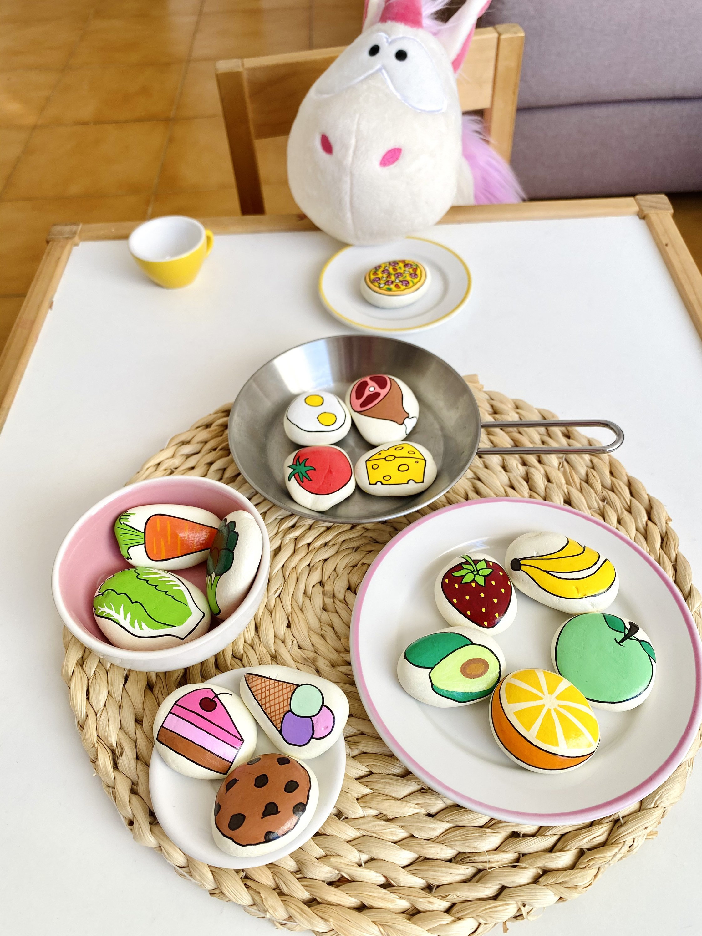 Mud kitchen food Story Stones for kids Pretend play toy | Etsy