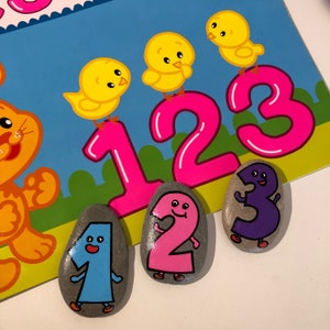 Number 1-10 Matching Game, Montessori Story Stones, Preschool ...