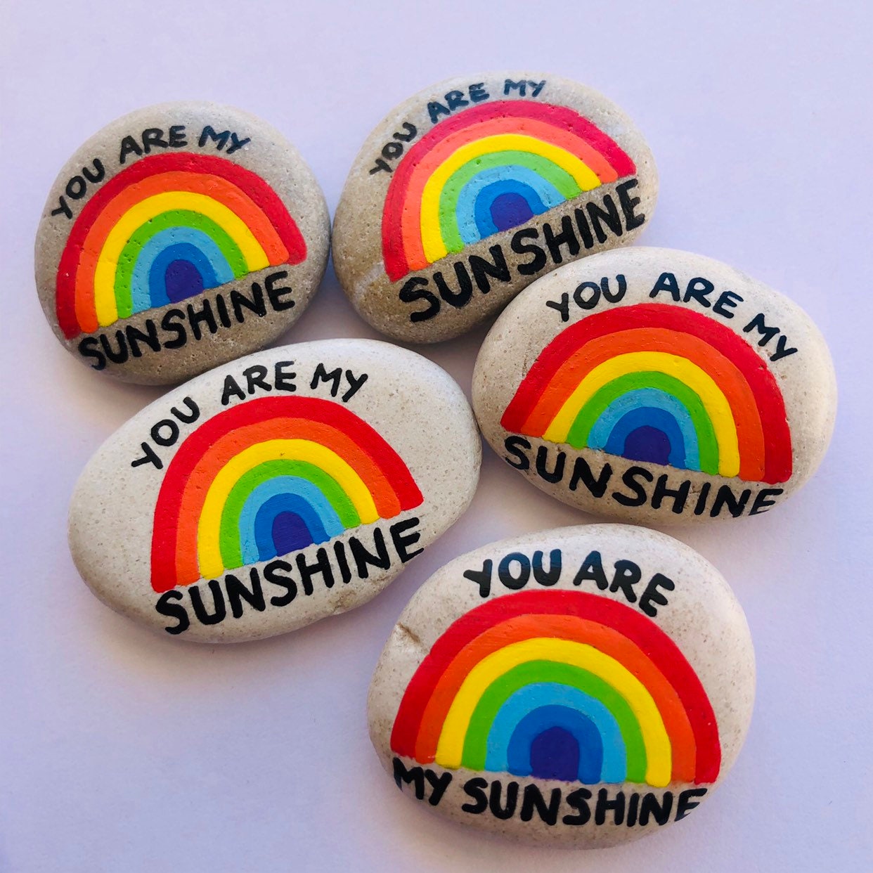 You Are My Sunshine Rainbow Anxiety Worry Stone Rainbow | Etsy