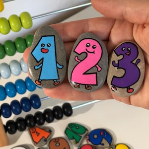 Number 1-10 Matching Game, Montessori Story Stones, Preschool ...