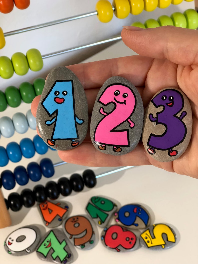Number 1-10 Matching Game Montessori Story Stones Preschool | Etsy