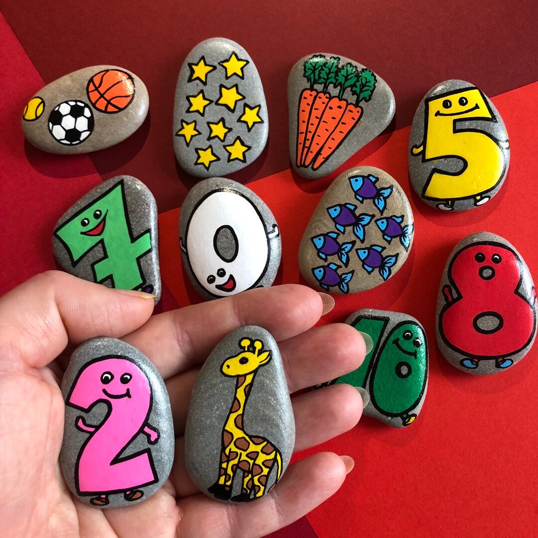 Number 1-10 Matching Game, Montessori Story Stones, Preschool ...