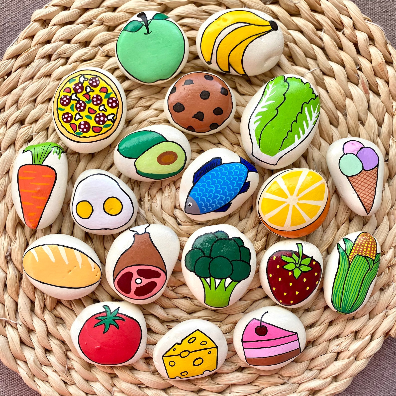 Mud Kitchen Food Story Stones for Kids Pretend Play Toy - Etsy UK