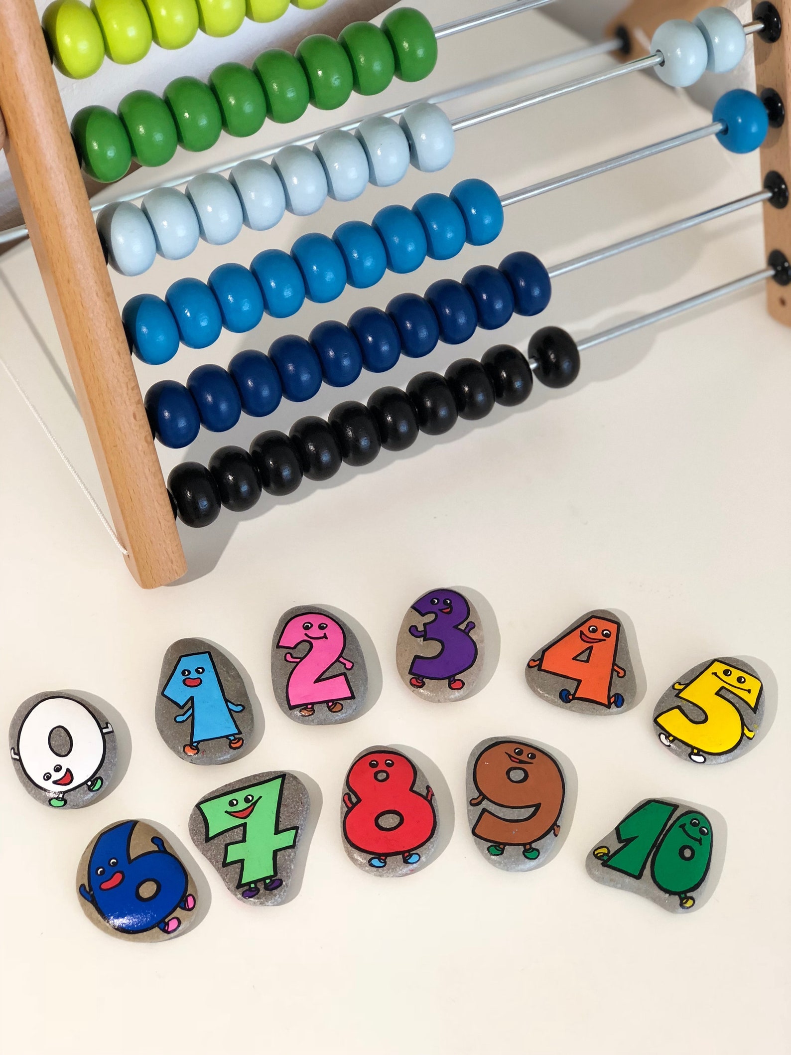 Number 1-10 Matching Game Montessori Story Stones Preschool | Etsy