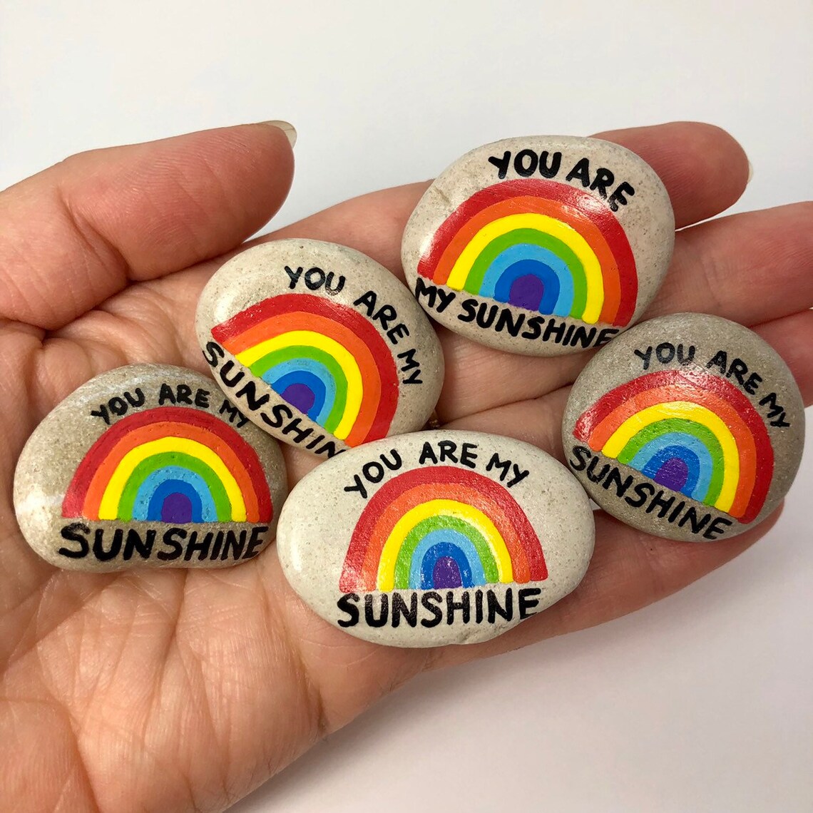 You Are My Sunshine Rainbow Anxiety Worry Stone Rainbow | Etsy
