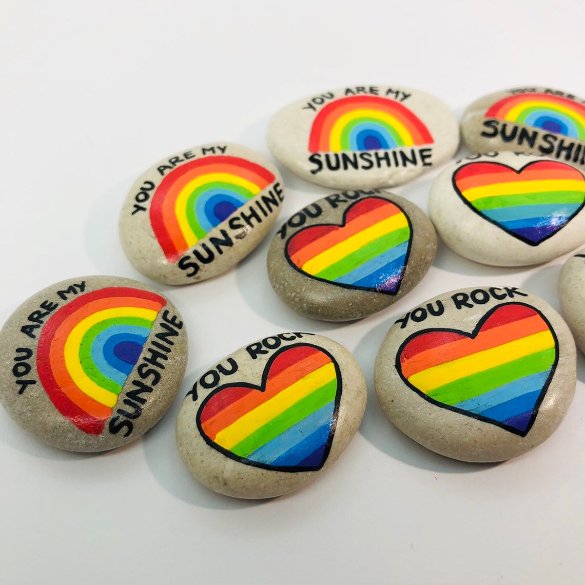 You Are My Sunshine Rainbow Anxiety Worry Stone Rainbow | Etsy