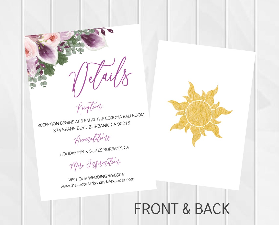 Tangled Inspired Wedding Invitation Suite Includes Editable | Etsy