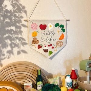 Custom Play Kitchen Banner Wall Hanging Hand Painted - Etsy