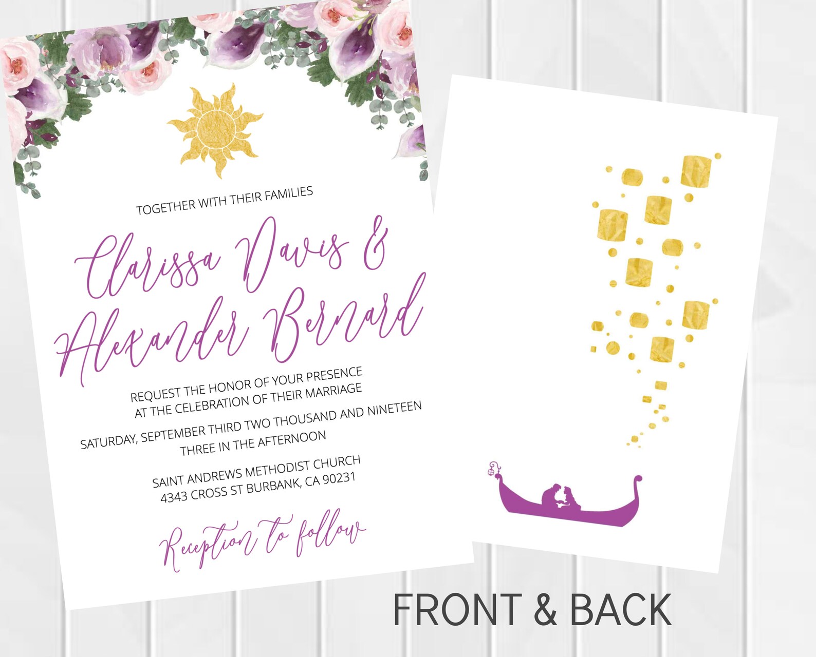 Tangled Inspired Wedding Invitation Suite Includes Editable | Etsy