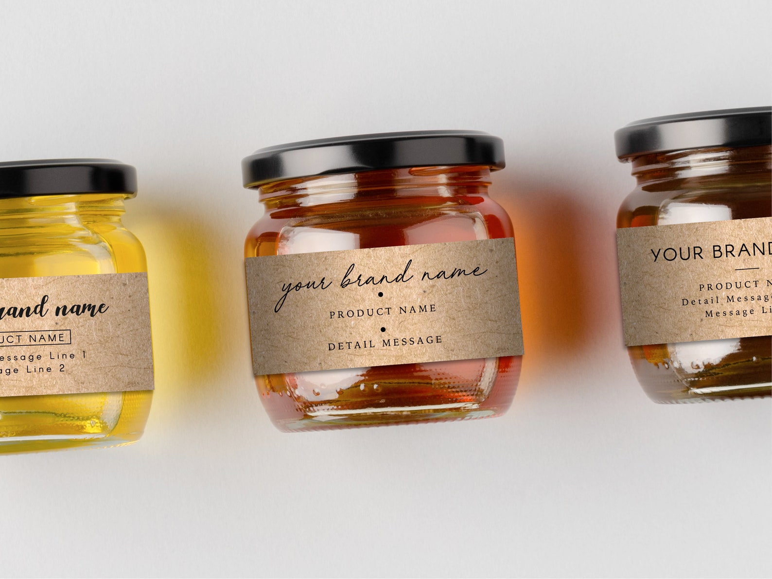 Honey Jar Stickers With Your Logo or Our Template Kraft or - Etsy