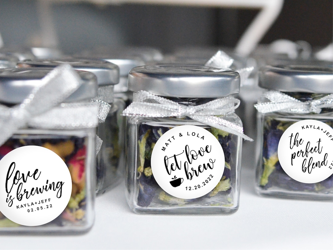 Let Love Brew Stickers Tea Wedding Favour Love is Brewing Sticker Let ...