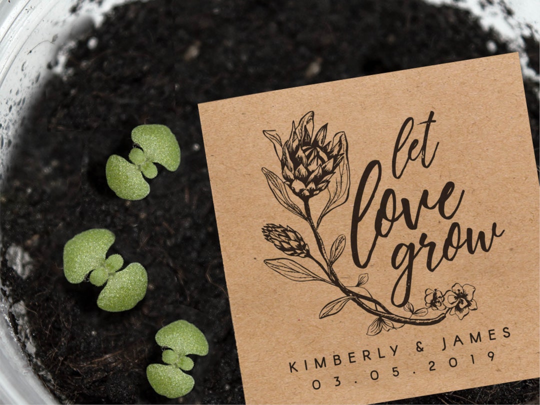 Wedding Favours Let Love Grow Theme Seed Packets Custom Seed Envelope ...