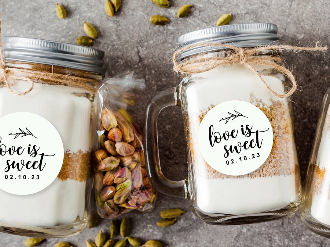 Love is Sweet Favour Stickers Personalised Love is Sweet Wedding ...