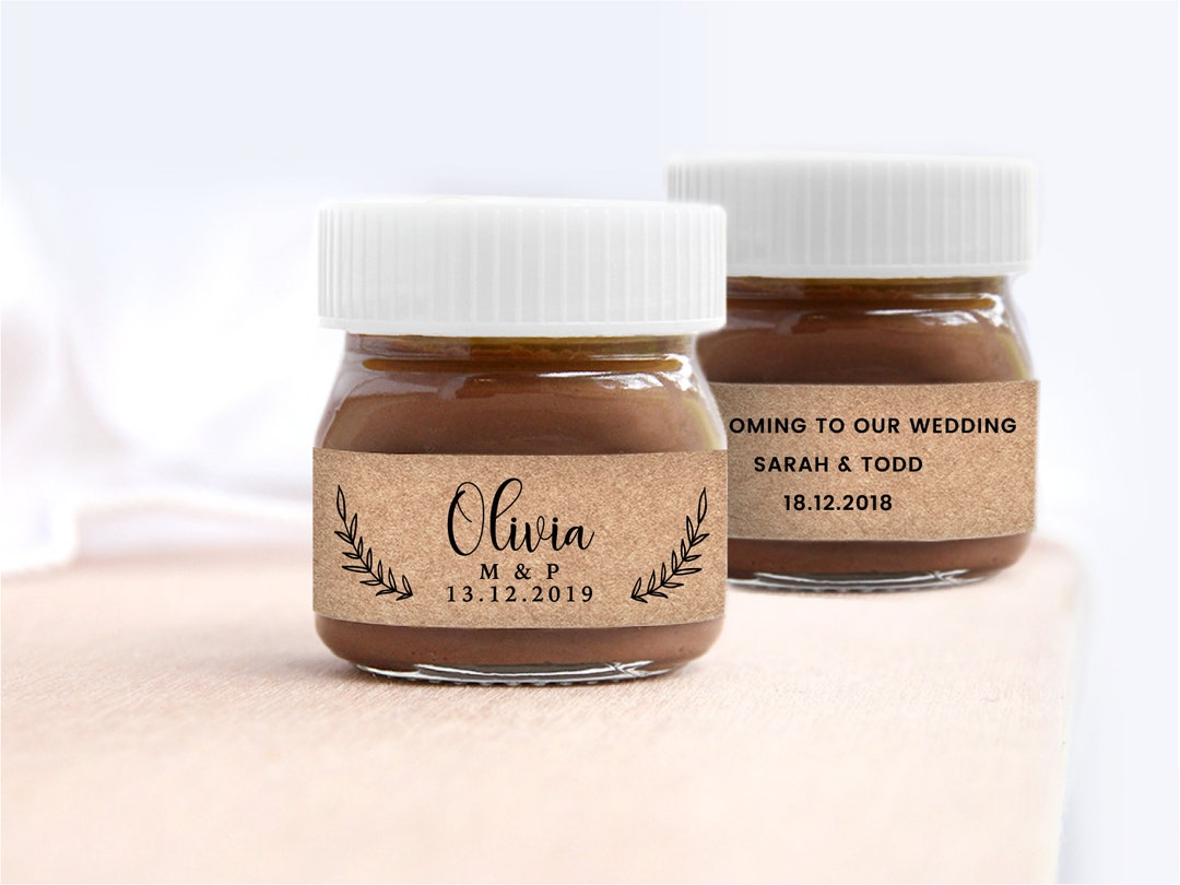 Custom Mini Nutella Jar Stickers Mini Nutella Wedding Favour Labels ...