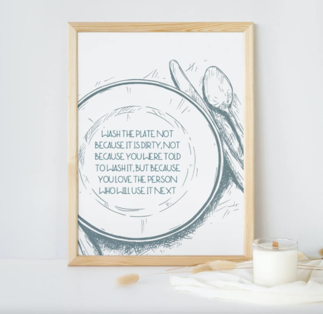 Wash the Plate Quote 8X10, DIGITAL PRINT, St. Teresa of Calcutta Quote ...