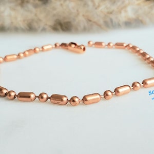 Copper Ball Chain Anklet, Solid Copper Anklet, Minimalist Anklet ...
