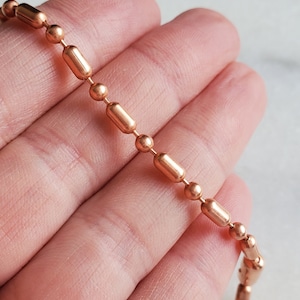 Copper Ball Chain Anklet, Solid Copper Anklet, Minimalist Anklet ...
