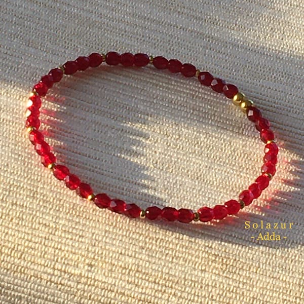 Red Beaded Bracelet - Etsy