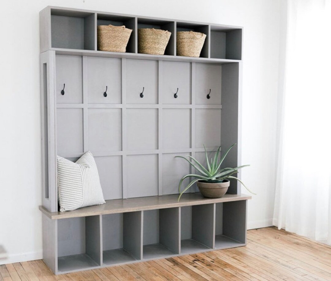 SUTTON Custom Hall Tree | Mudroom Locker | Entryway Console | Farmhouse ...