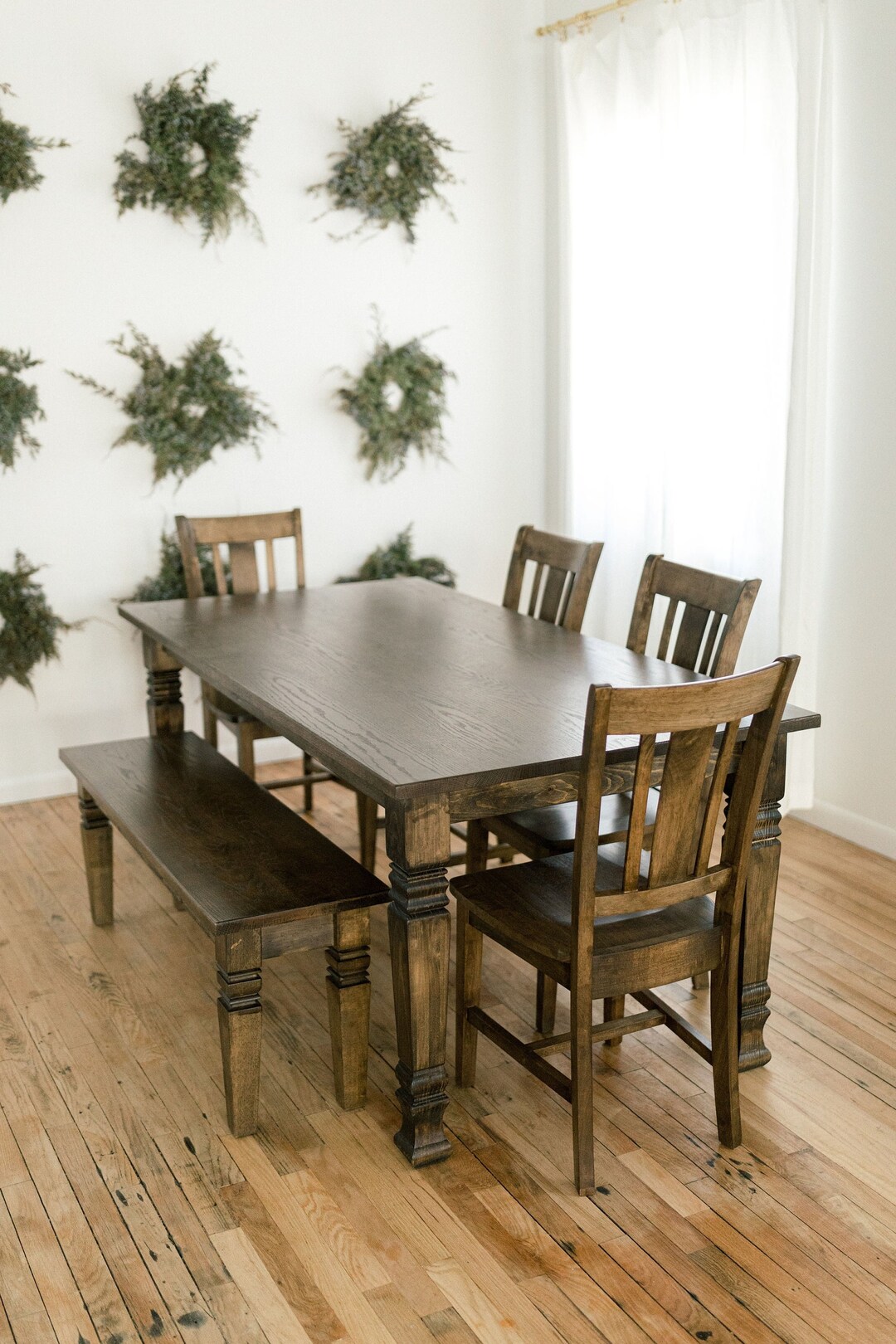 LEWIS Farm House Dining Table | Farmhouse Solid Wood Custom Kitchen ...
