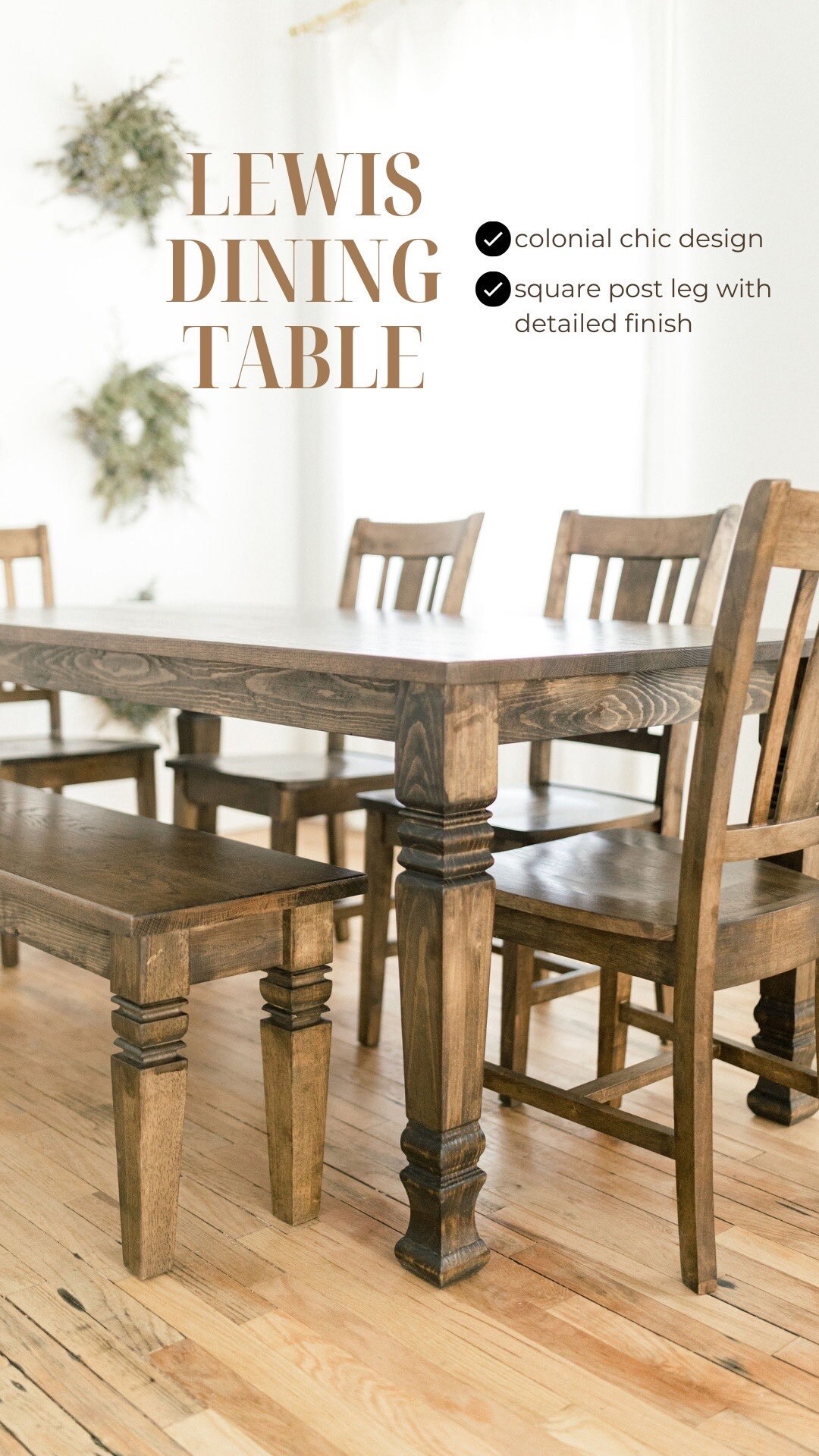 LEWIS Dining Table | Custom Modern Farmhouse Table | Farm House Table ...