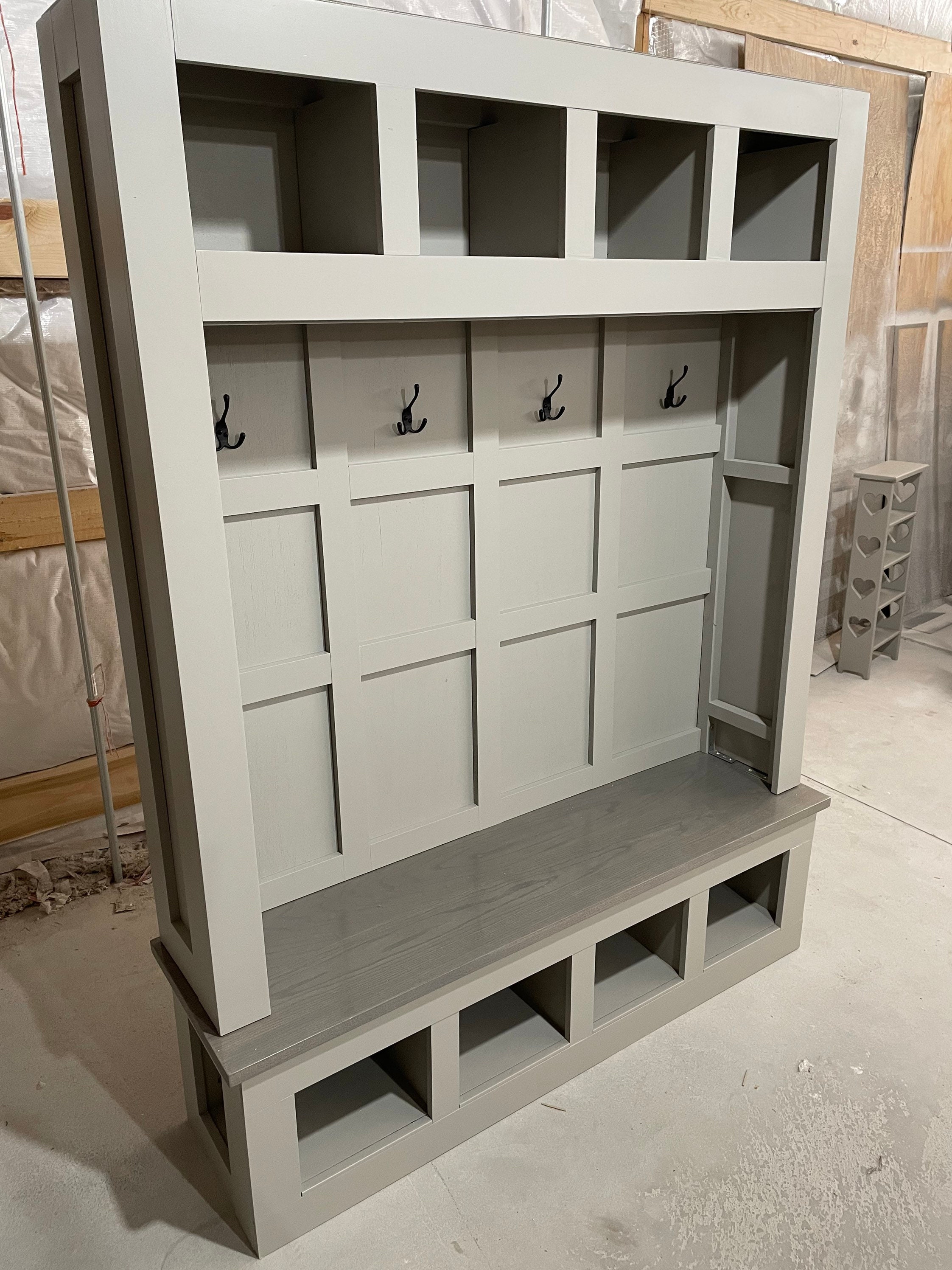 Hall Tree Hall Tree With Bench Mudroom Lockers Entryway - Etsy