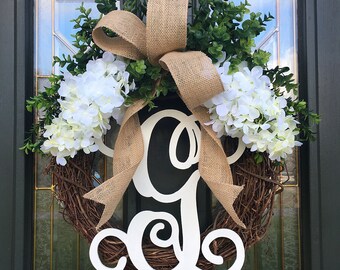 Wreath with monogram | Etsy